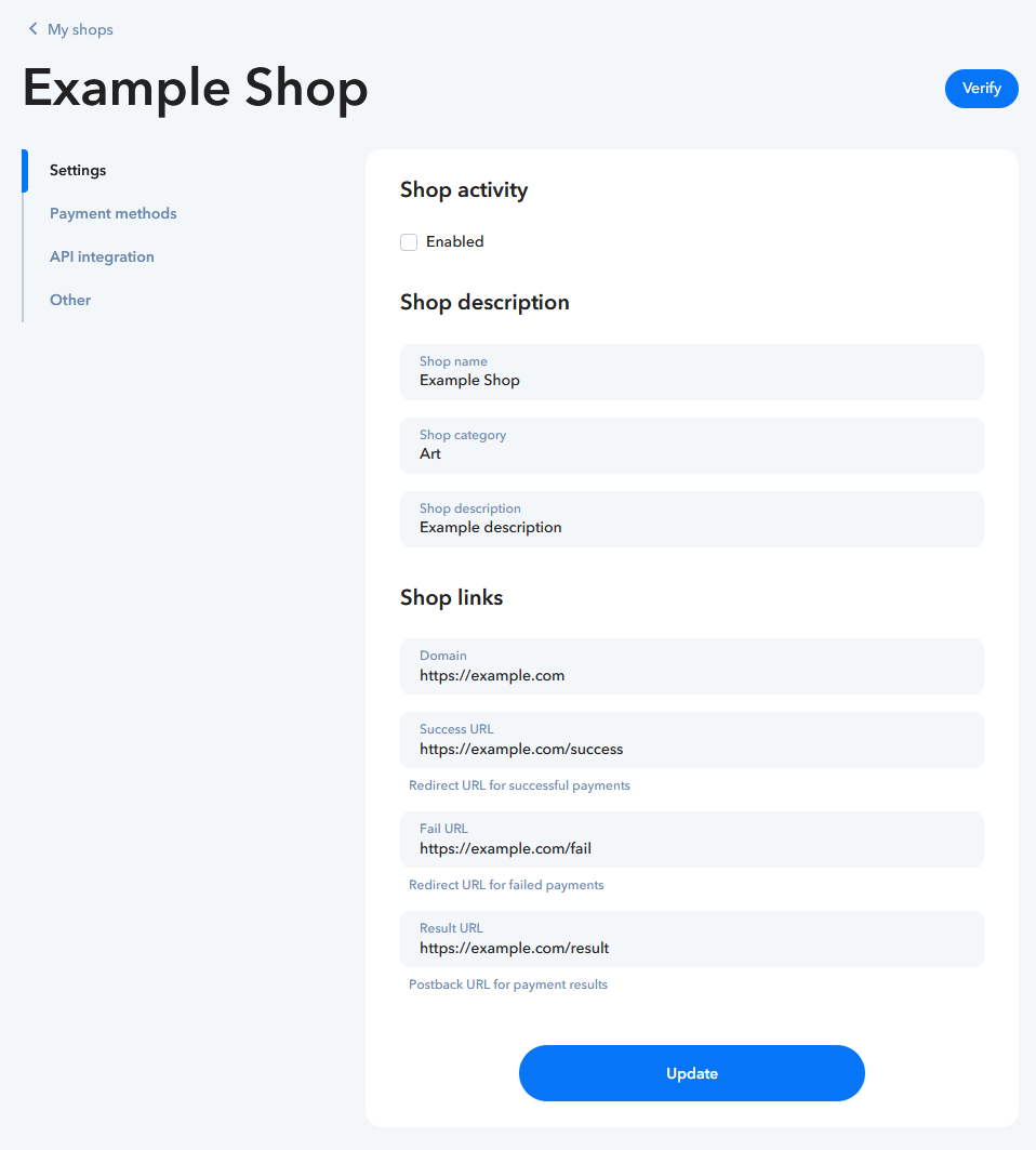 Create and configure shop for CMS or API integration | cent.app